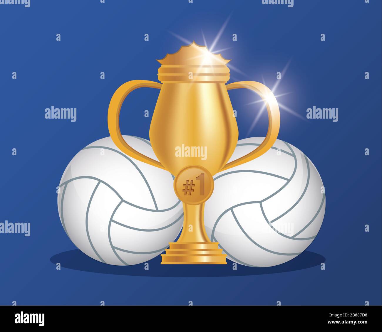 volleyball sport balloons with trophy cup Stock Vector Image & Art - Alamy