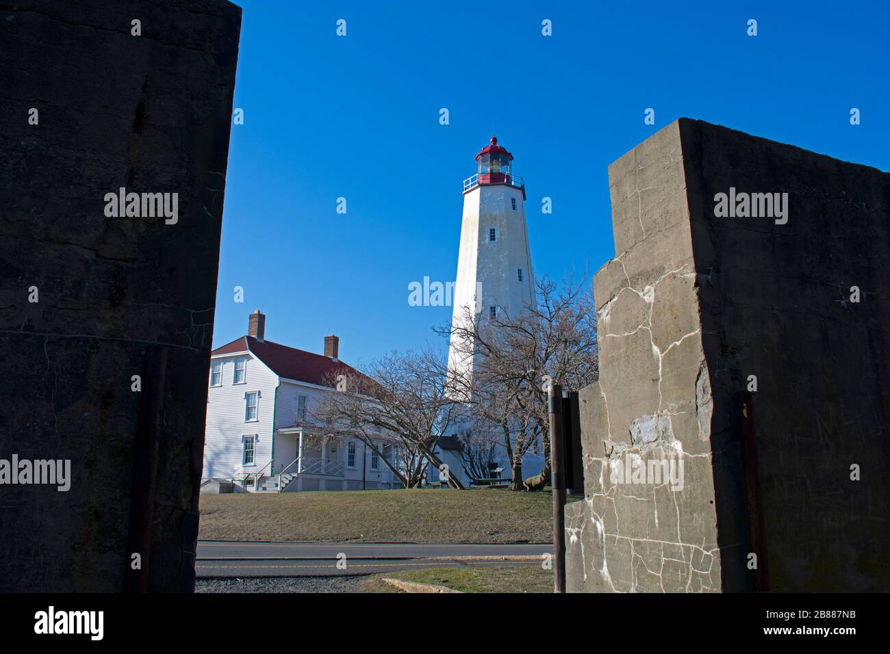 Lighthouse in Sandy Hook, New Jersey, during daylight hours, with the ...