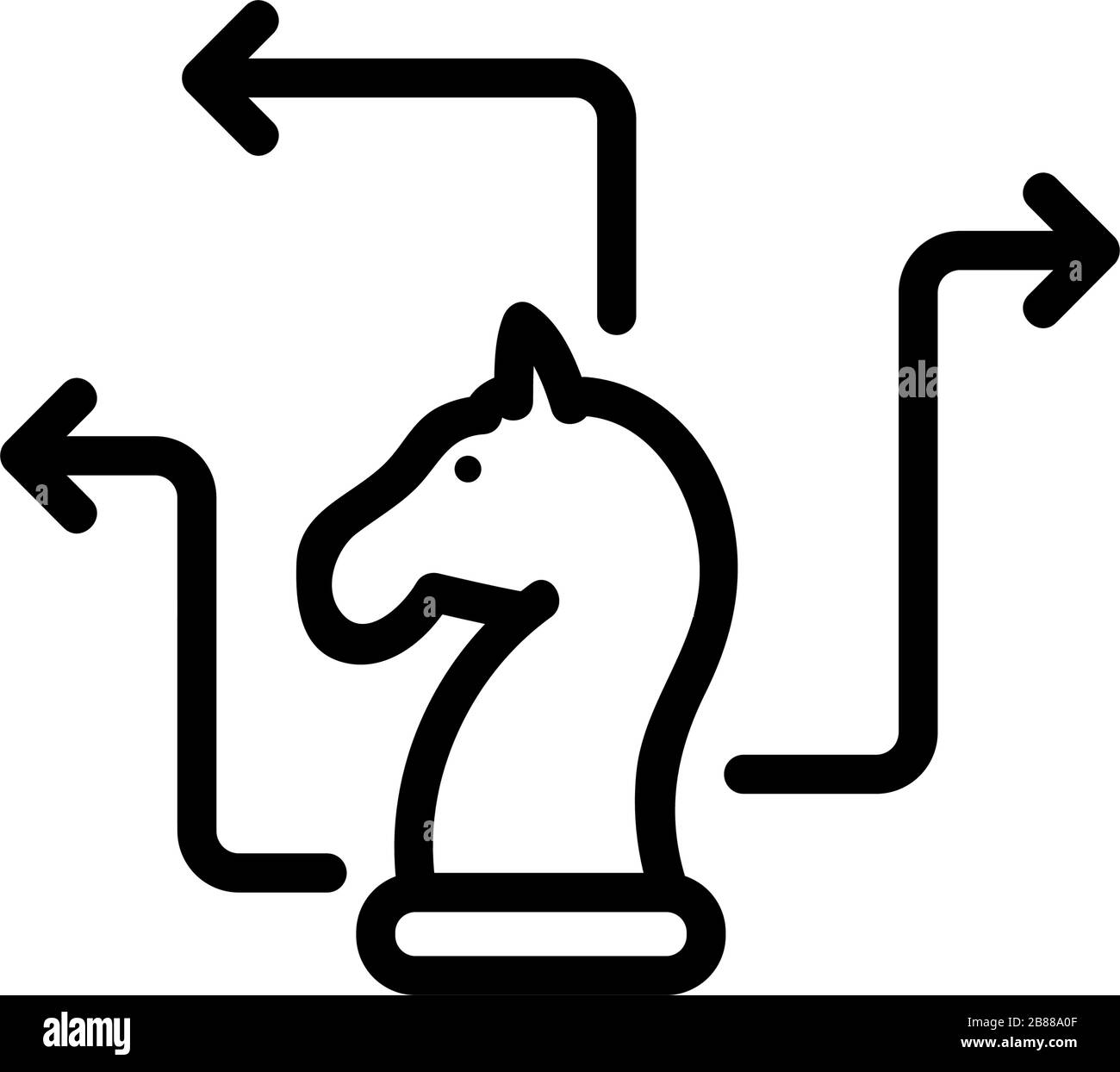 chess strategy icon vector outline illustration Stock Vector Image ...