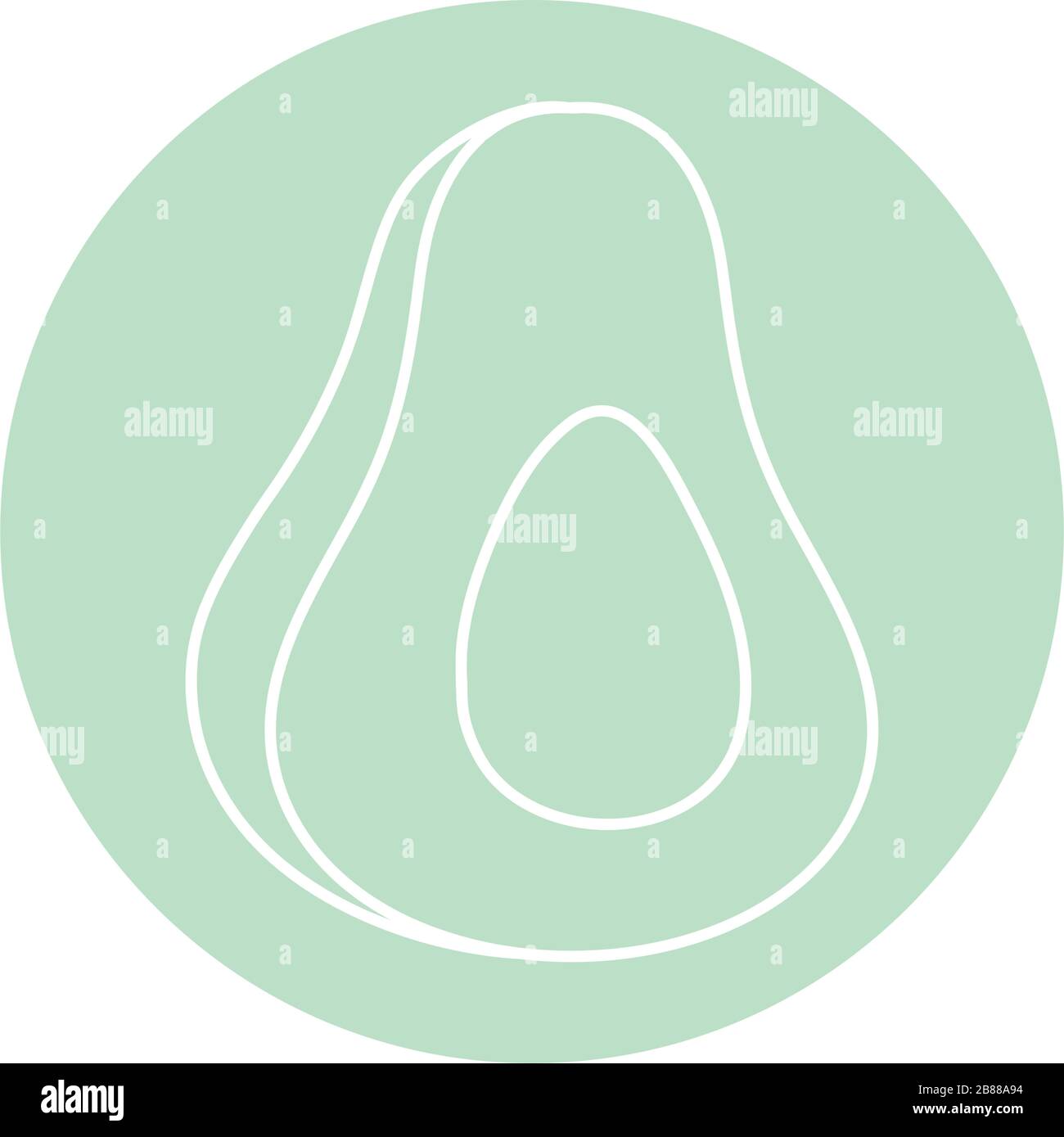 avocado icon over white background, minimalist tattoo concept, line ...