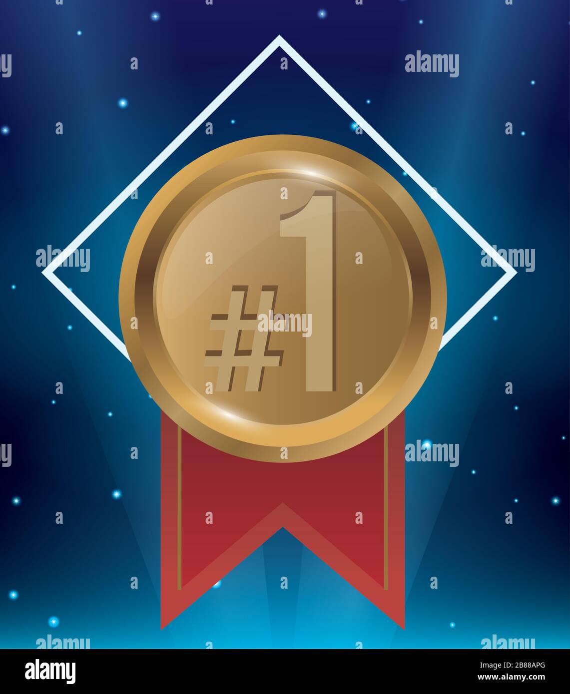 medal award with one number Stock Vector Image & Art - Alamy
