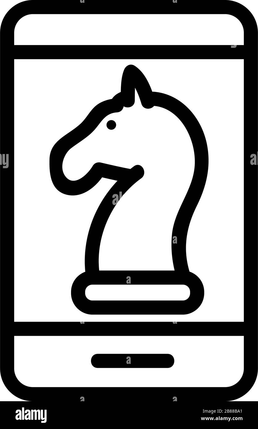 mobile chess application icon vector outline illustration Stock Vector ...
