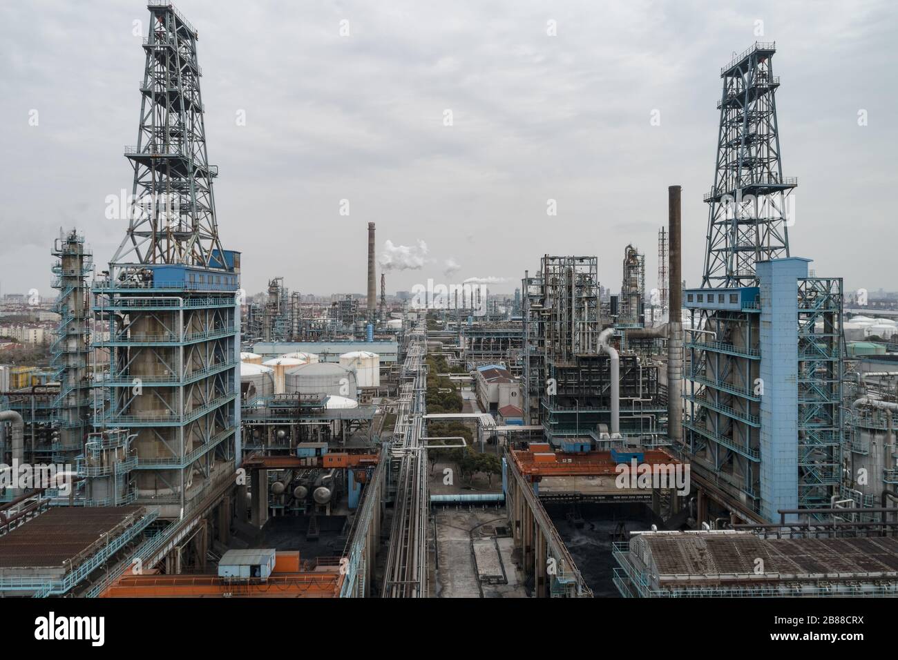 aerial view of industrial buildings Stock Photo - Alamy