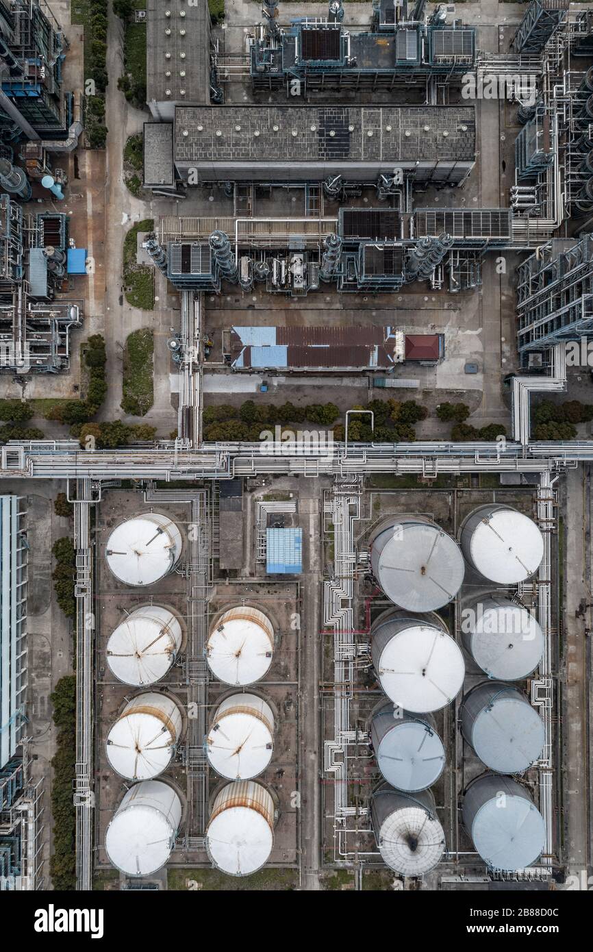 aerial view of industrial buildings Stock Photo - Alamy