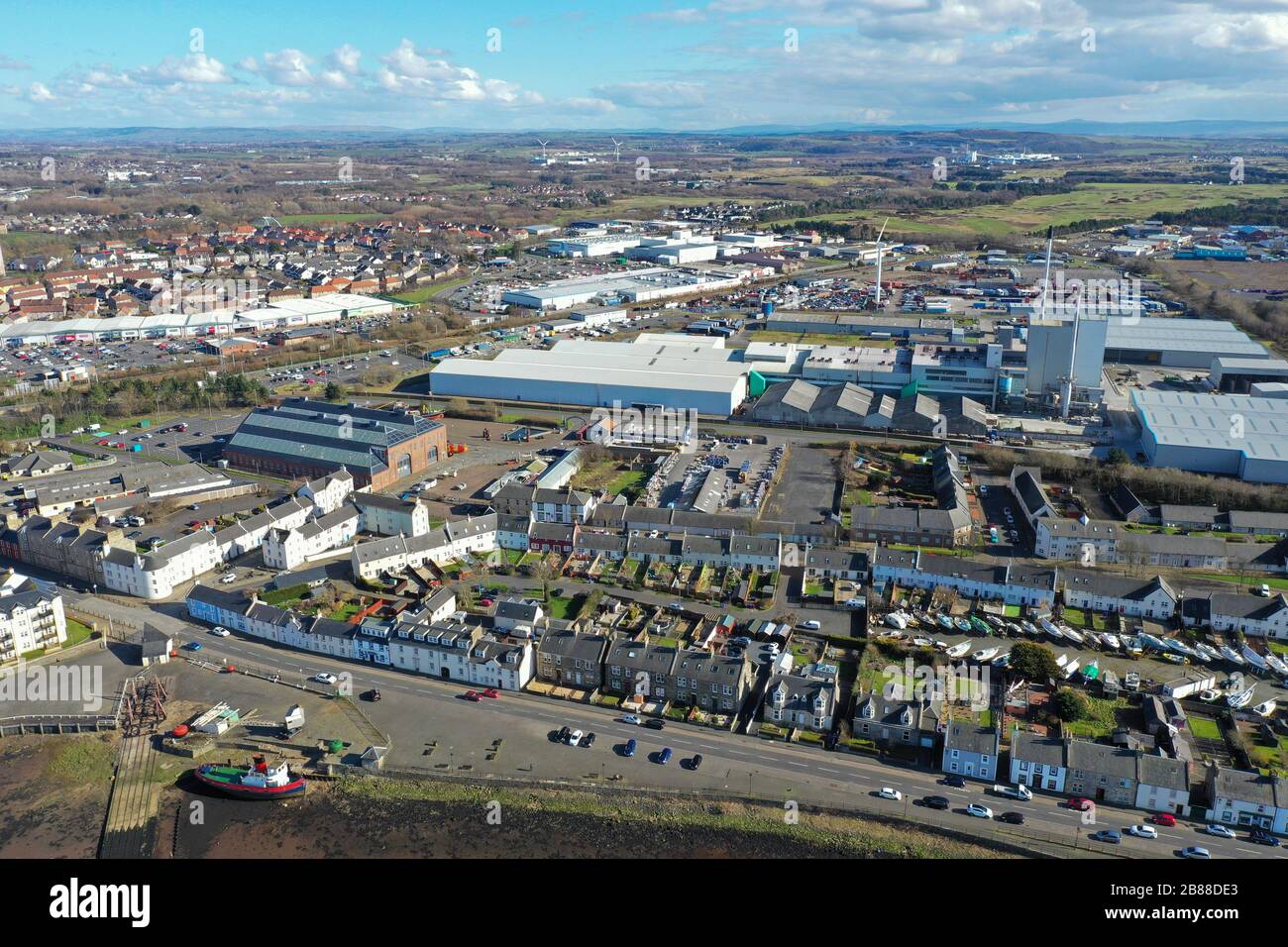 Aerial drone view of Irvine Ayrshire Scotland Stock Photo - Alamy