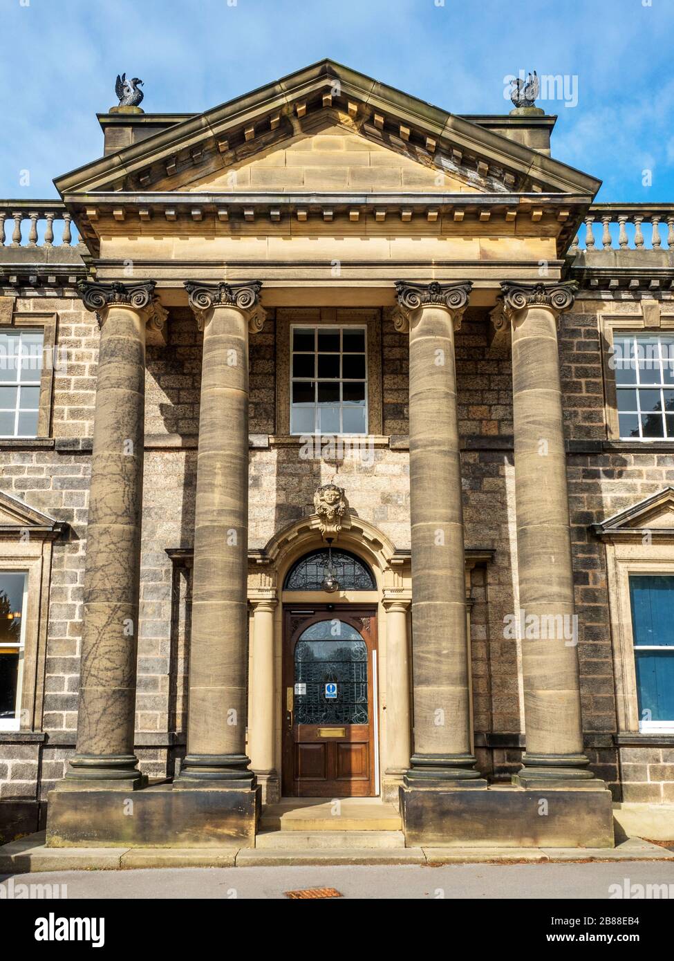 Portico with two pairs of ionic columns at Conyngham Hall Knaresborough ...
