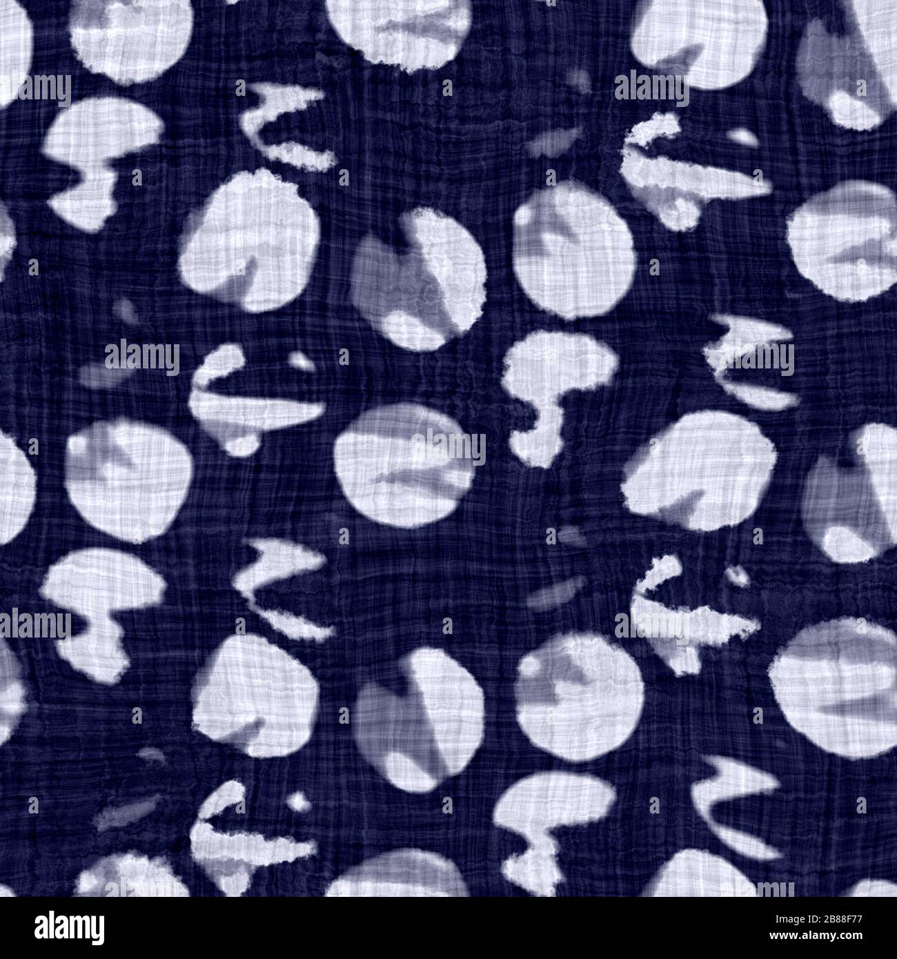 Indigo blue batik dyed effect dotty texture background. Seamless ...