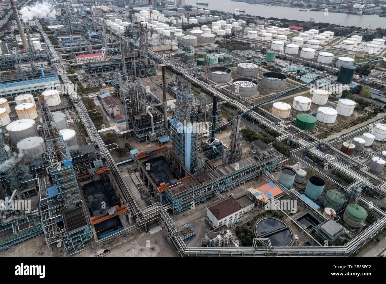 aerial view of industrial buildings Stock Photo - Alamy