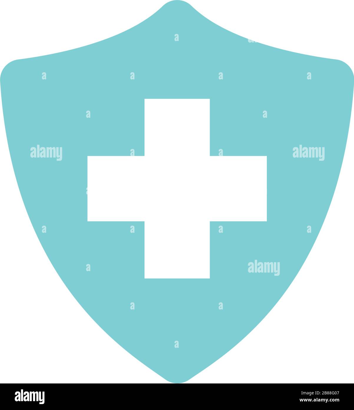 Isolated cross inside shield flat style icon vector design Stock Vector ...