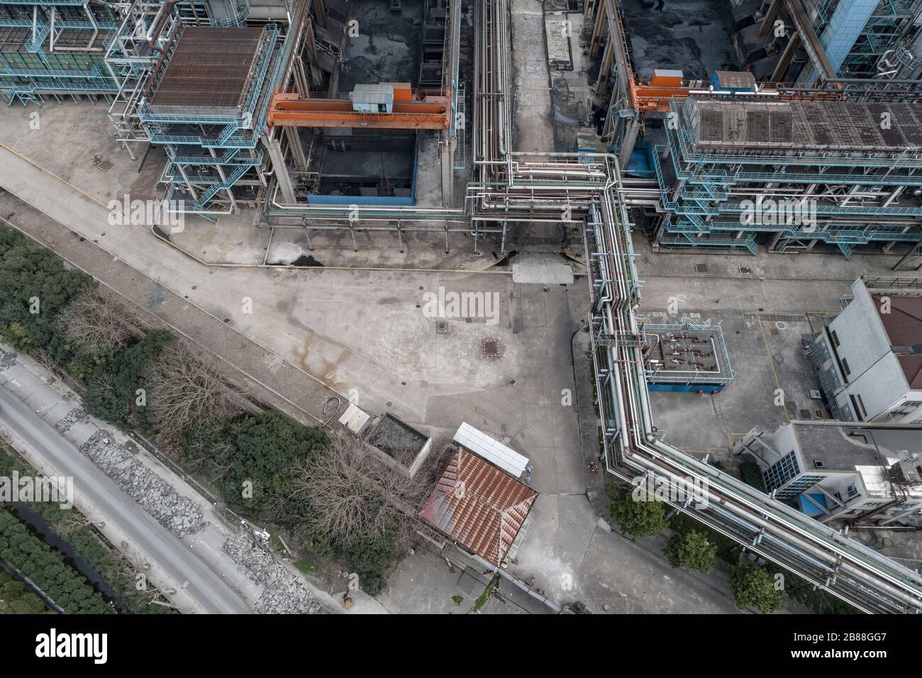 aerial view of industrial buildings Stock Photo - Alamy