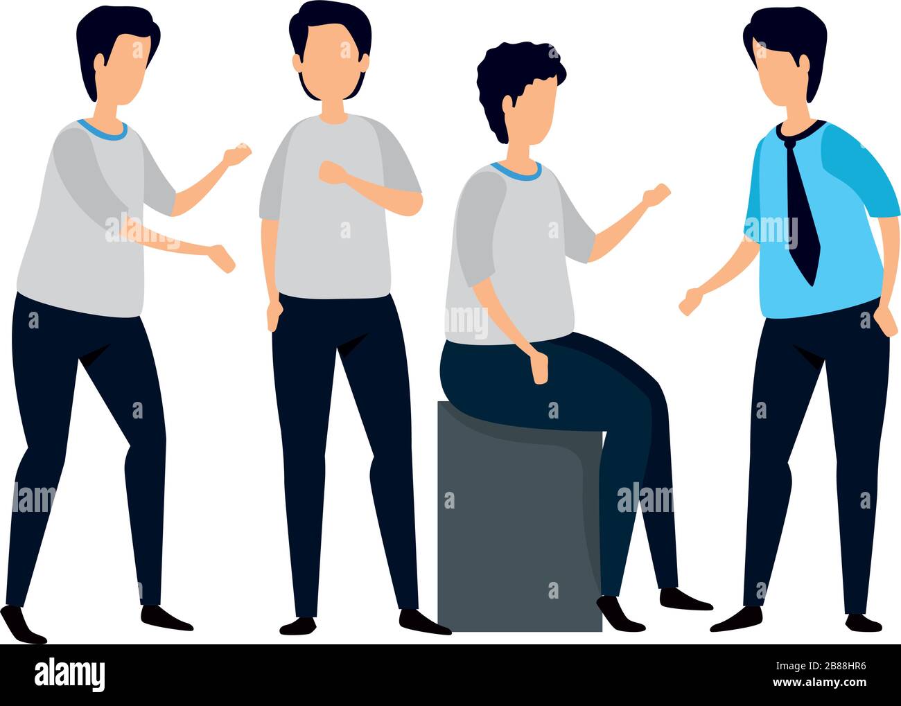 group of young men avatar character Stock Vector Image & Art - Alamy