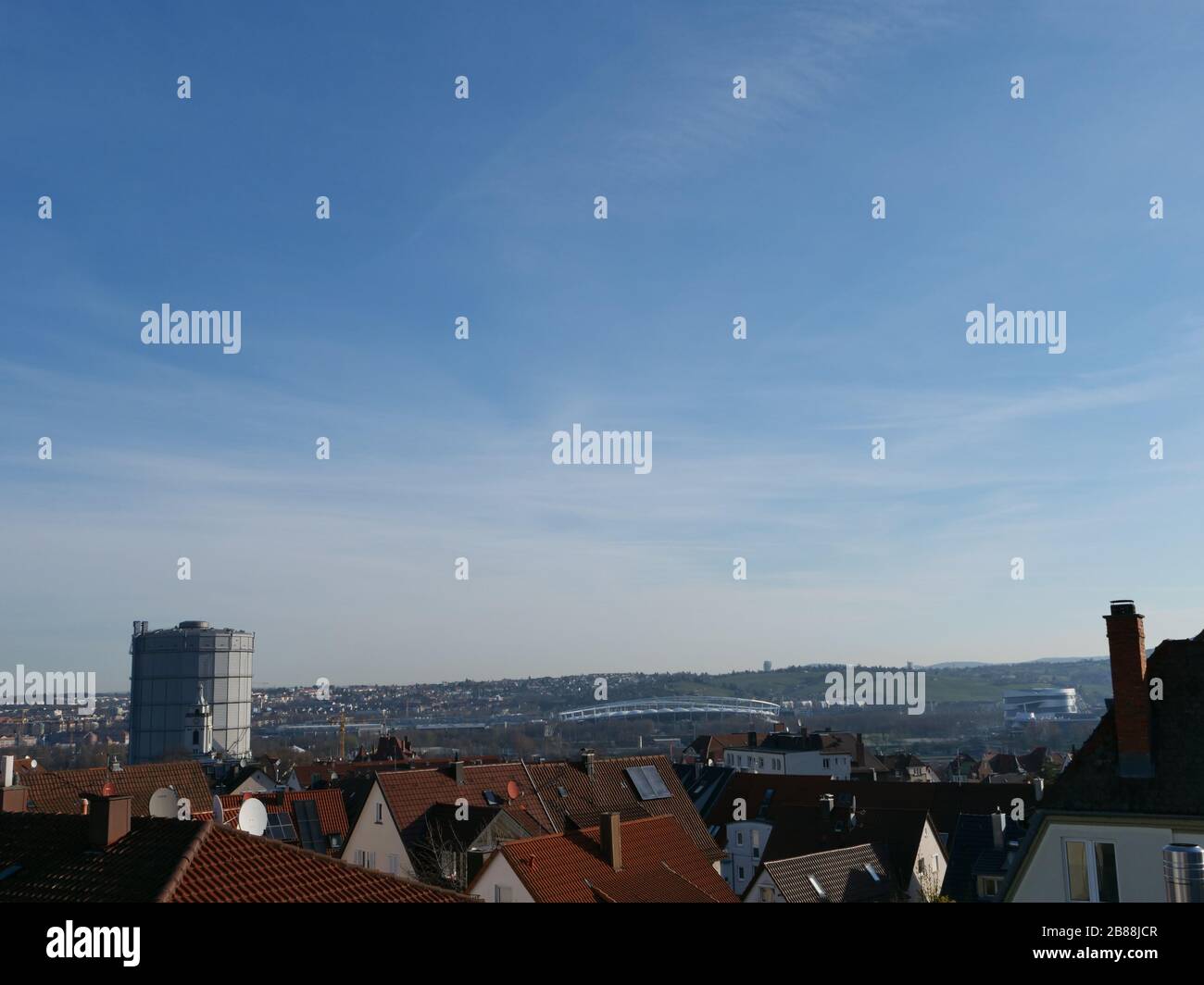 The church of the district Gaisburg in the german town Stuttgart in ...