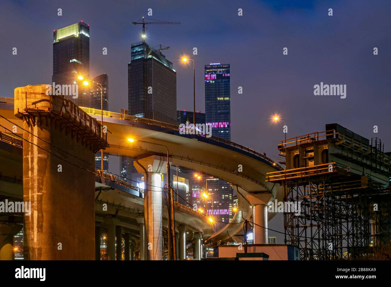 Russia, Moscow. Construction of a transport overpass Stock Photo - Alamy