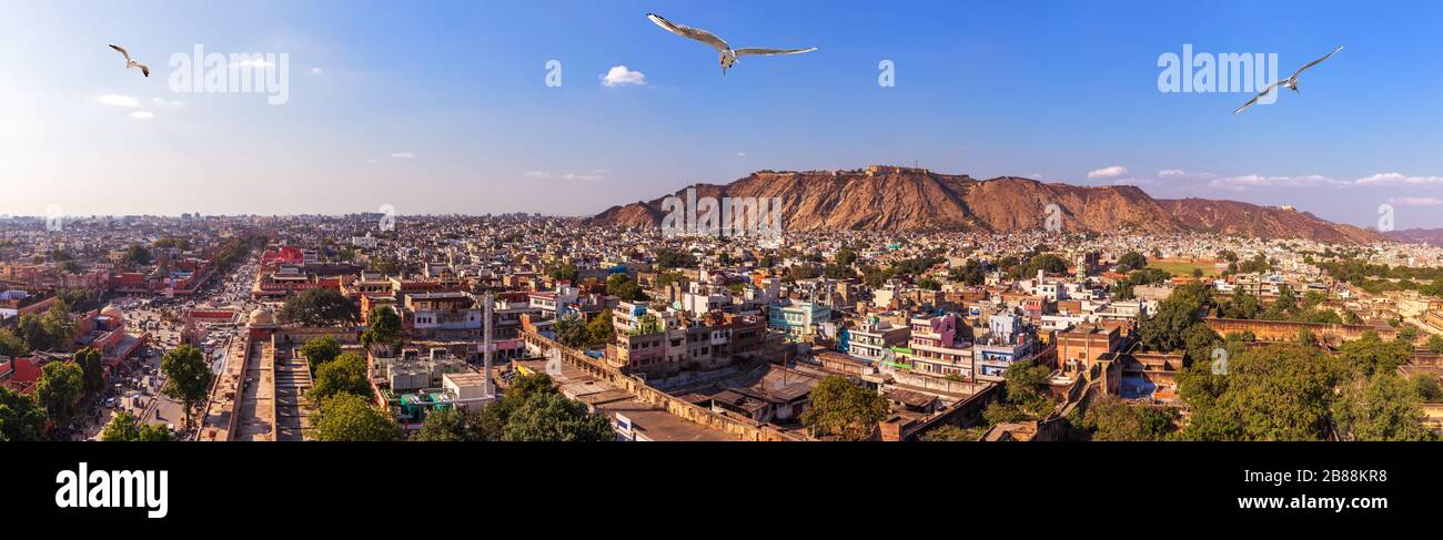 Jaipur skyline, aerial panorama of the City, India Stock Photo - Alamy