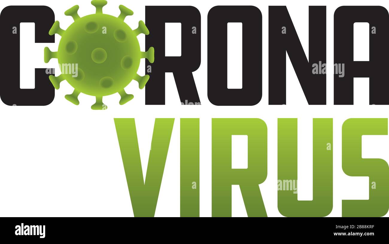 Corona Virus logo illustration with virus molecule Set of two different ...