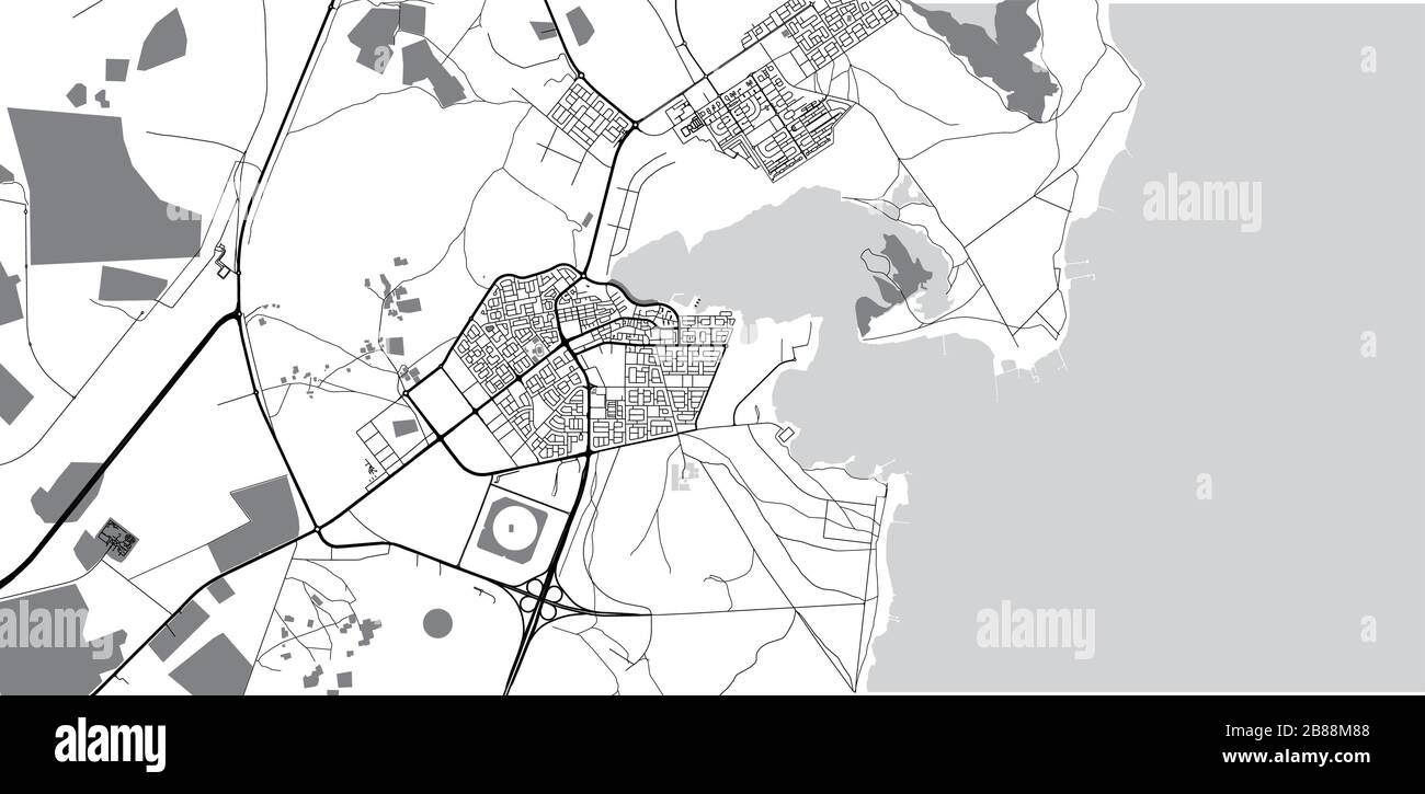 Urban vector city map of Al Khor, Qatar Stock Vector Image & Art - Alamy