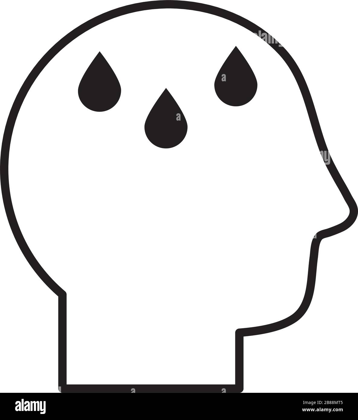 avatar head with sweat drops symbol line style icon vector design Stock ...