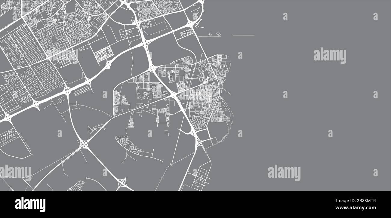 Urban vector city map of Al Wakrah, Qatar Stock Vector Image & Art - Alamy