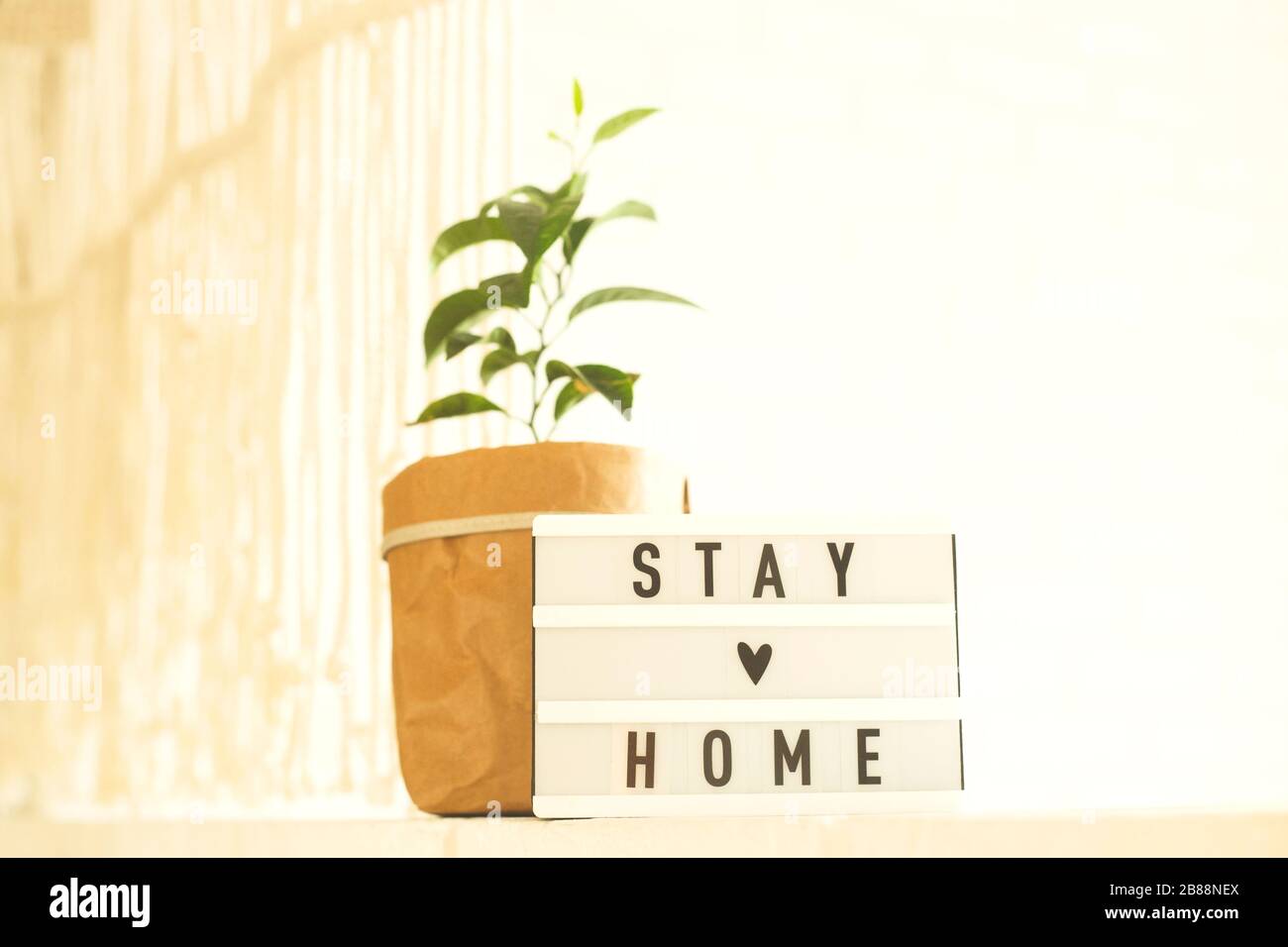 Stay home concept of self-isolation during the Covid-19 coronavirus ...