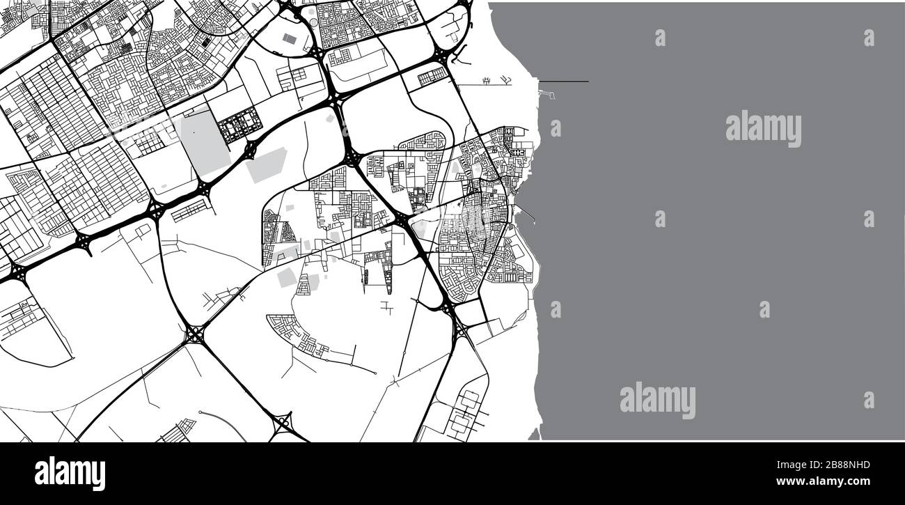 Urban vector city map of Al Wakrah, Qatar Stock Vector Image & Art - Alamy