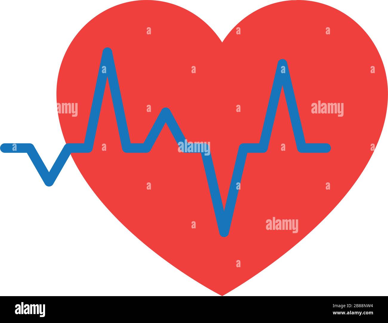 cardio heart icon over white background, flat style, vector ...