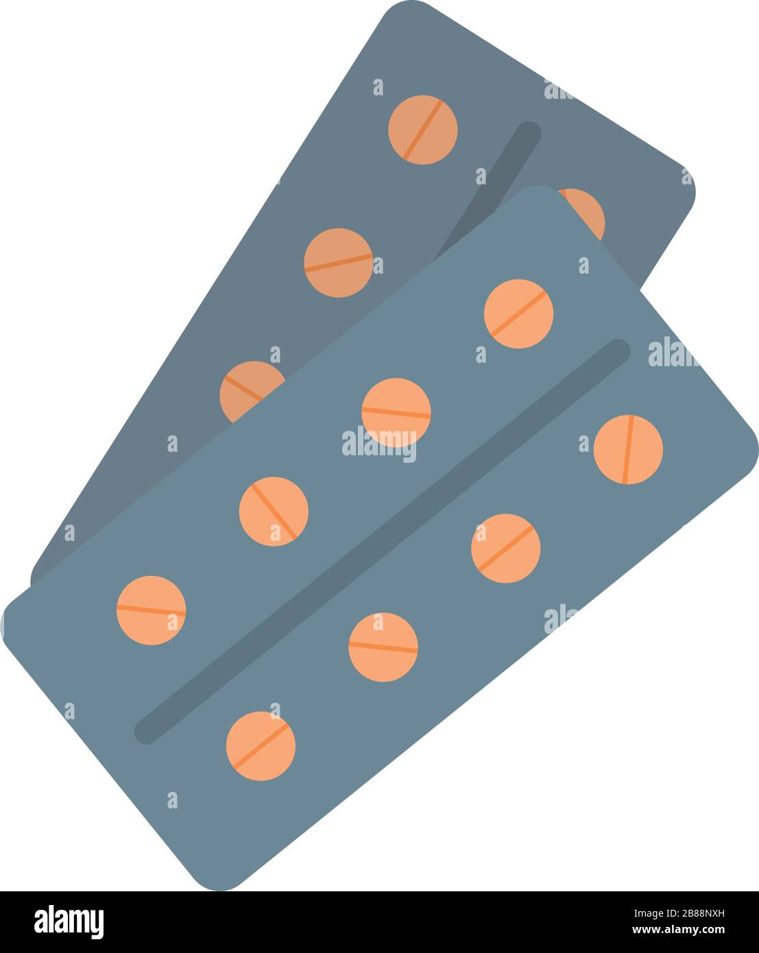 blisters with pills icon over white background, flat style, vector ...