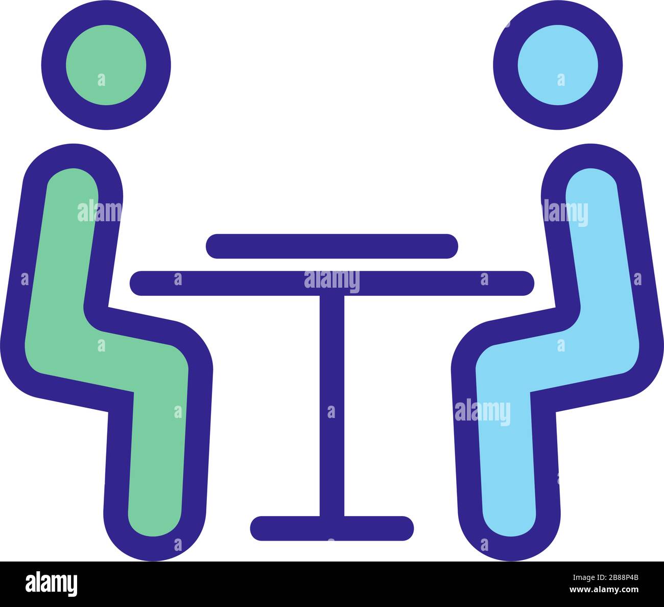 the players at the table icon vector outline illustration Stock Vector ...