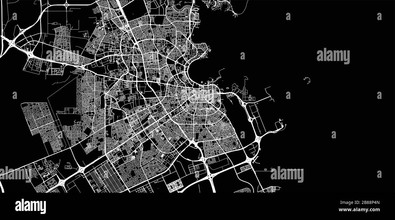 Urban vector city map of Doha, Qatar Stock Vector Image & Art - Alamy