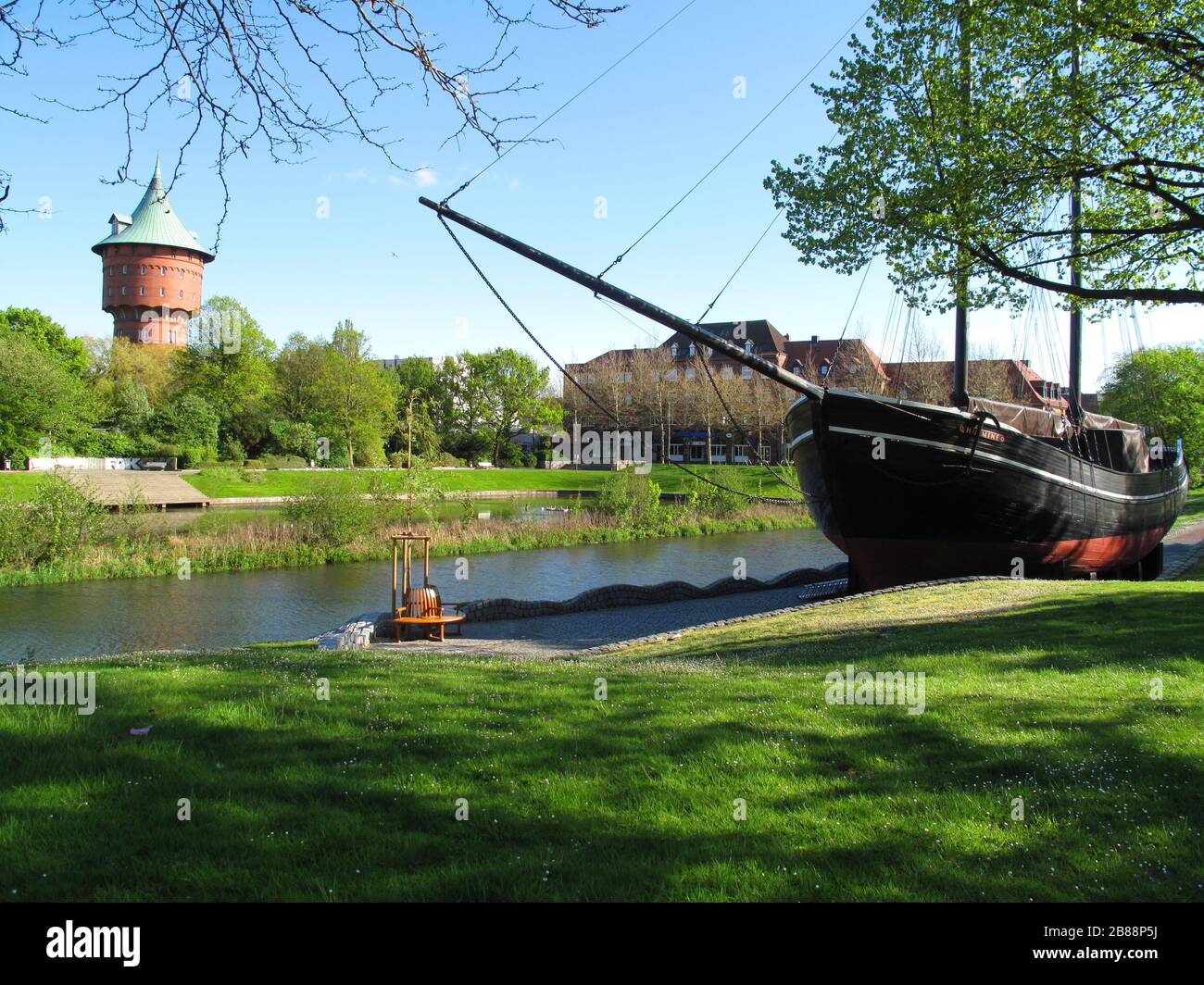 Cuxhaven, Germany 05-04-2019 historical Ship standing in a Park in the ...