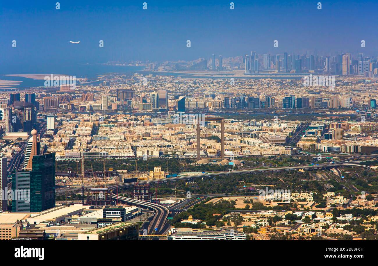 Uae dubai deira aerial view hi-res stock photography and images - Alamy