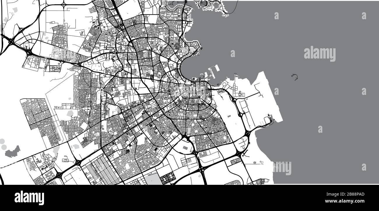 Map of doha hi-res stock photography and images - Alamy