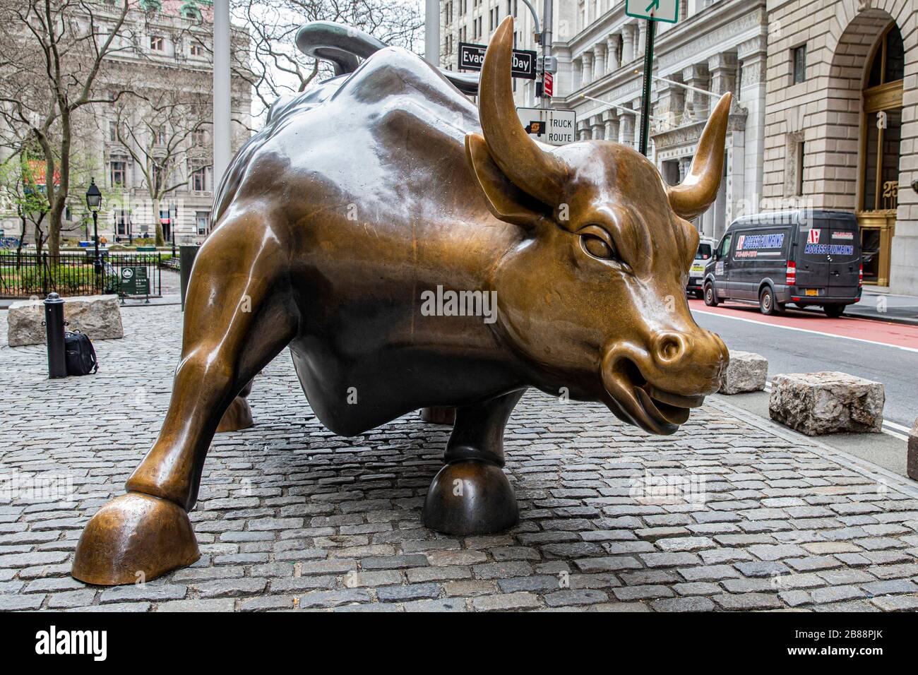 The Charging Bull or the Wall Street Bull in the Financial District of ...
