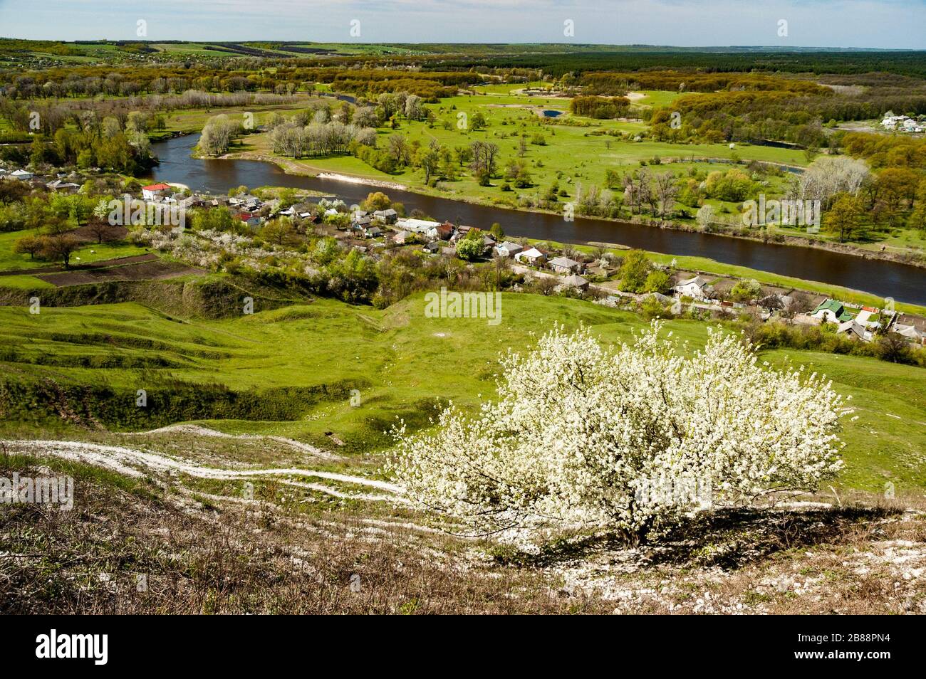 View from above beautiful and picturesque village are located at the ...