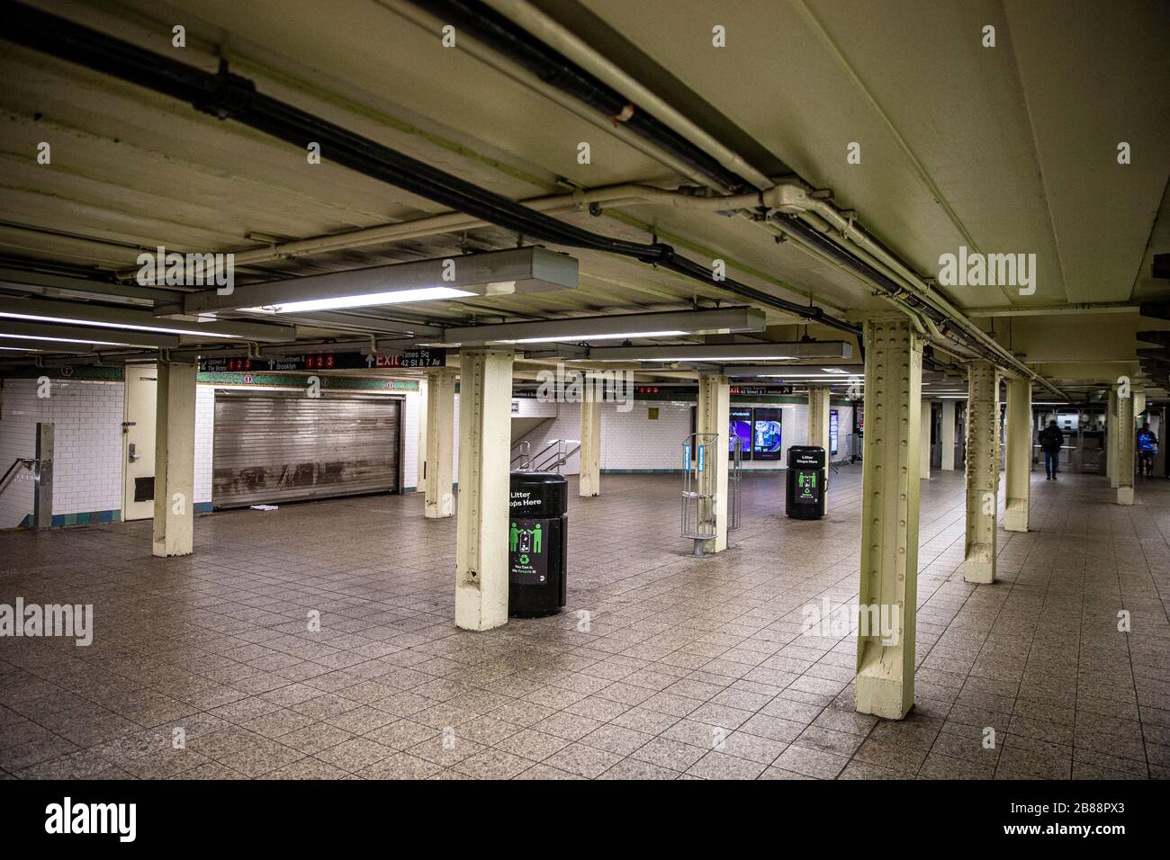 Times square subway stairs hi-res stock photography and images - Alamy
