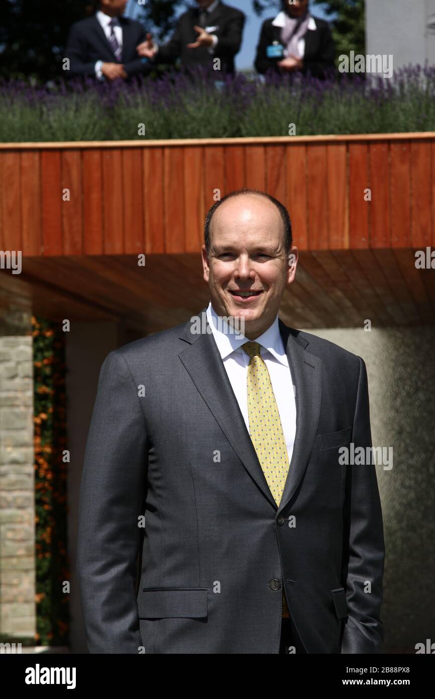 PRINCE ALBERT OF MONACO.CELSEA FLOWER SHOW. CORONAVIRUS COVID-19 VICTIM ...