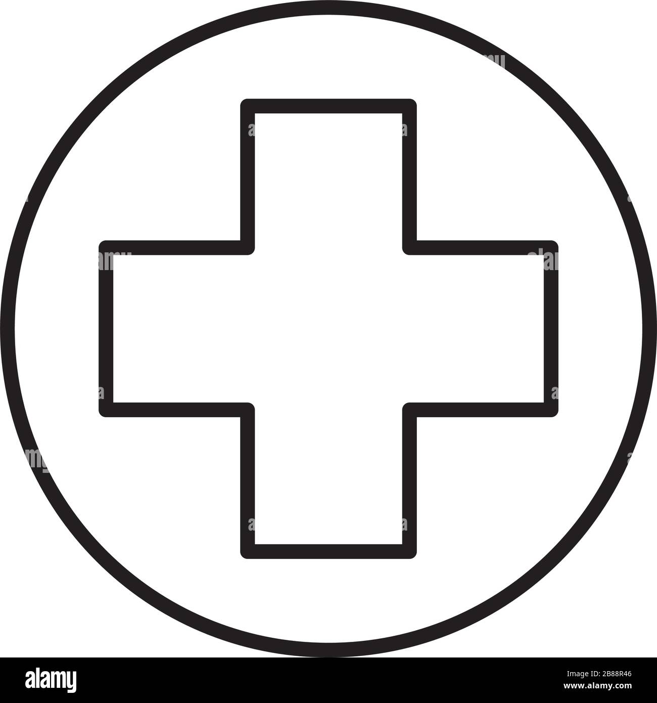 cross inside circle line style icon vector design Stock Vector Image ...