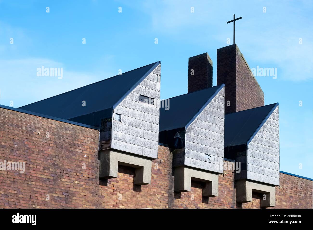Baptist church post modern art deco architecture design Stock Photo - Alamy