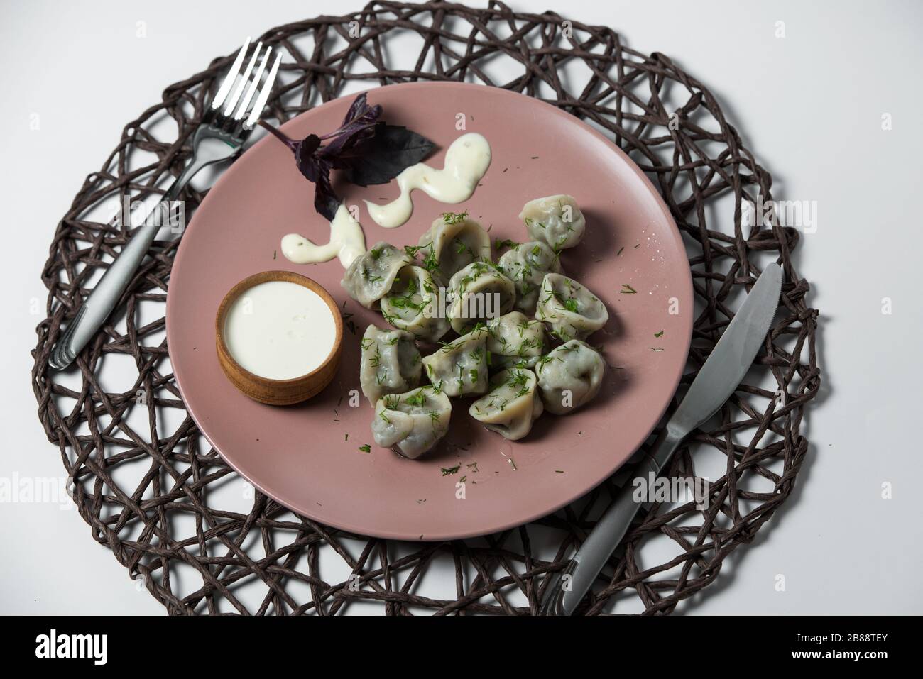 meat dumplings, homemade traditional Ukrainian dish pelmeni Stock Photo ...
