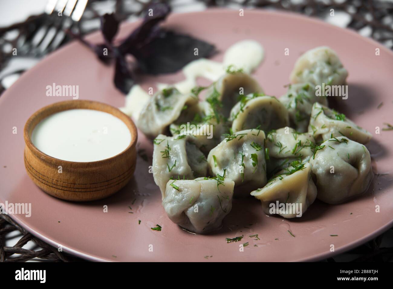 meat dumplings, homemade traditional Ukrainian dish pelmeni Stock Photo ...