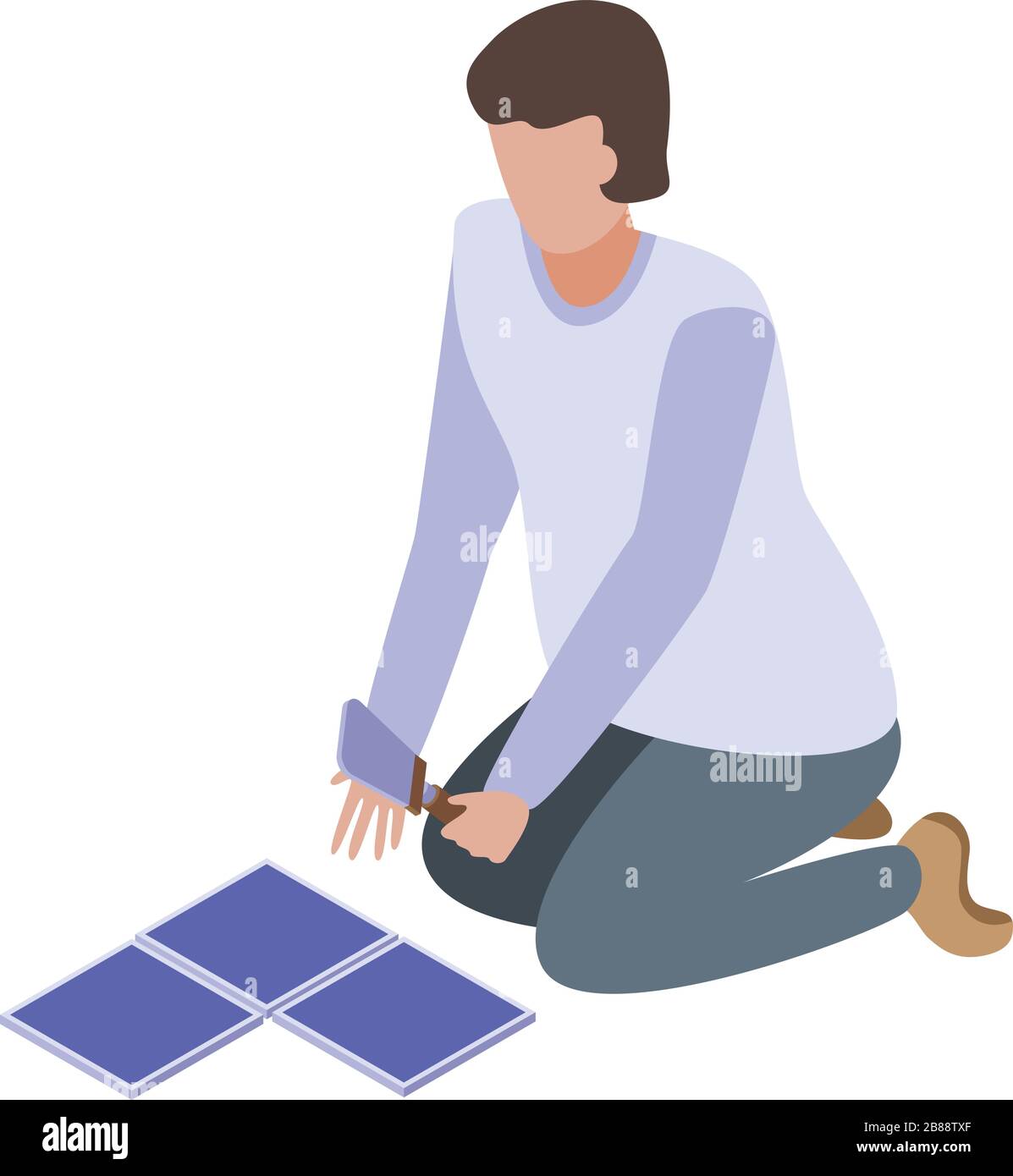 Floor tile install Stock Vector Images - Alamy