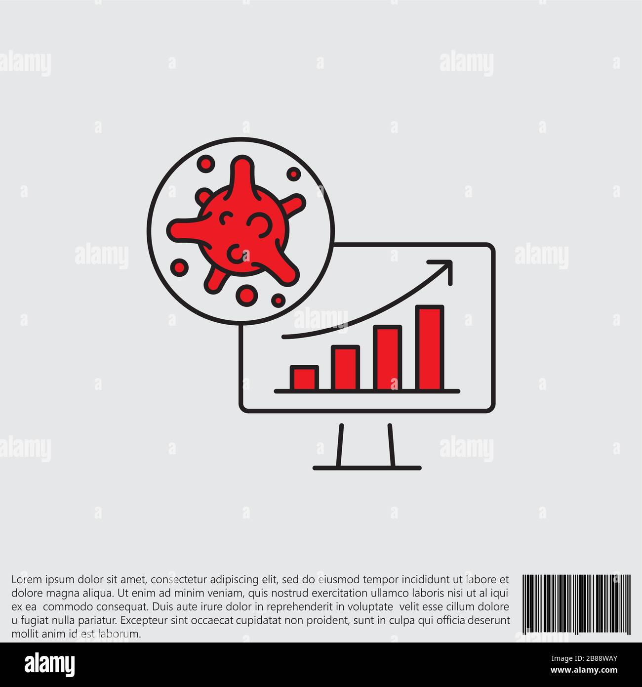 Virus, bacteria and schedule, chart, graph is growing grow on monitor ...