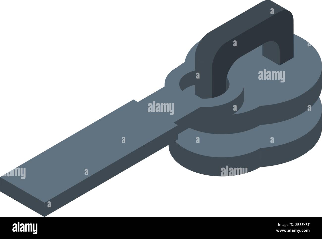 Black metal zipper puller icon, isometric style Stock Vector Image ...