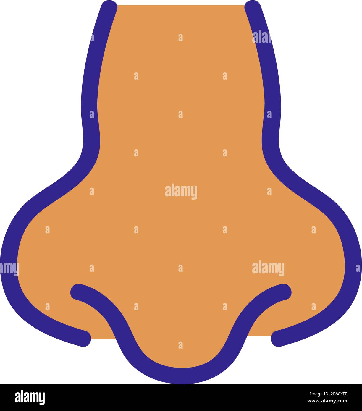 nose front view icon vector outline illustration Stock Vector Image ...