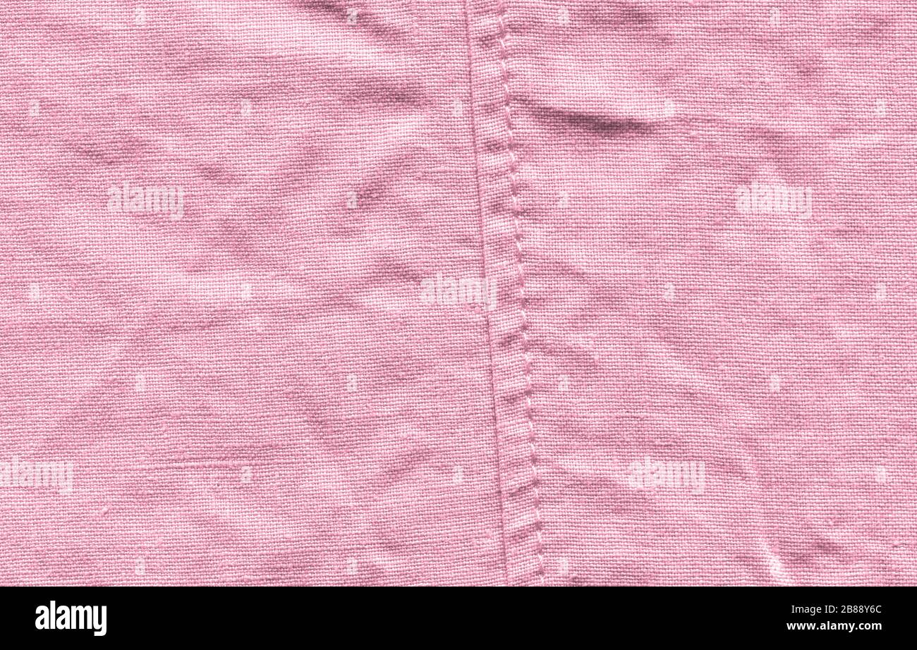 Surface pink texture. Cloth pink texture background. Pink linen ...
