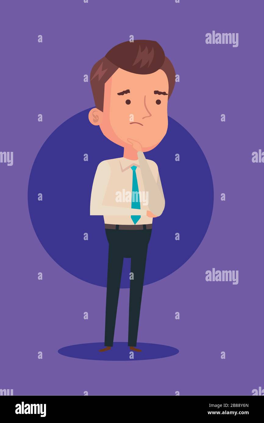 businessman thinking in purple background Stock Vector Image & Art - Alamy