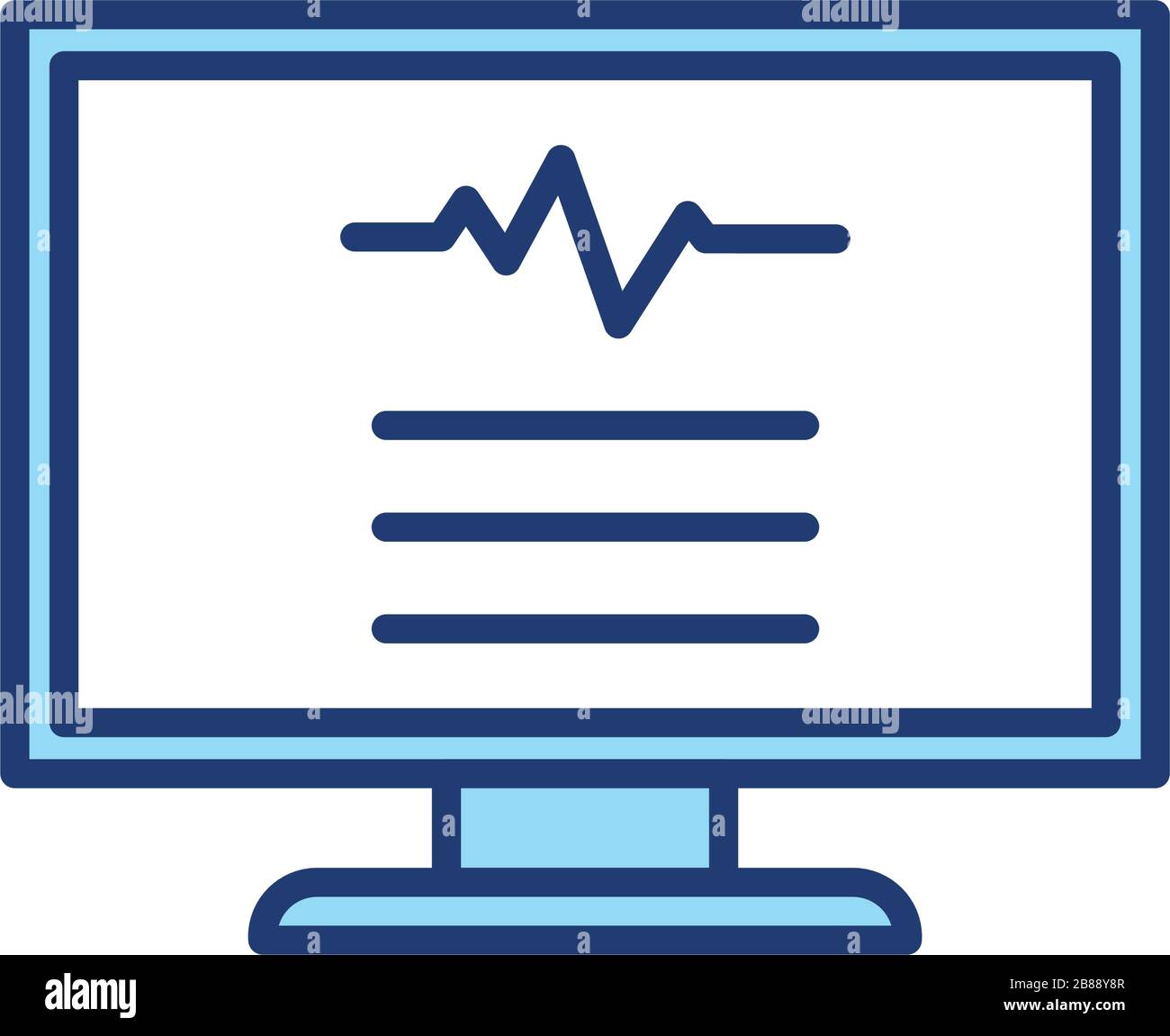 Pulse inside computer line and fill style icon vector design Stock ...