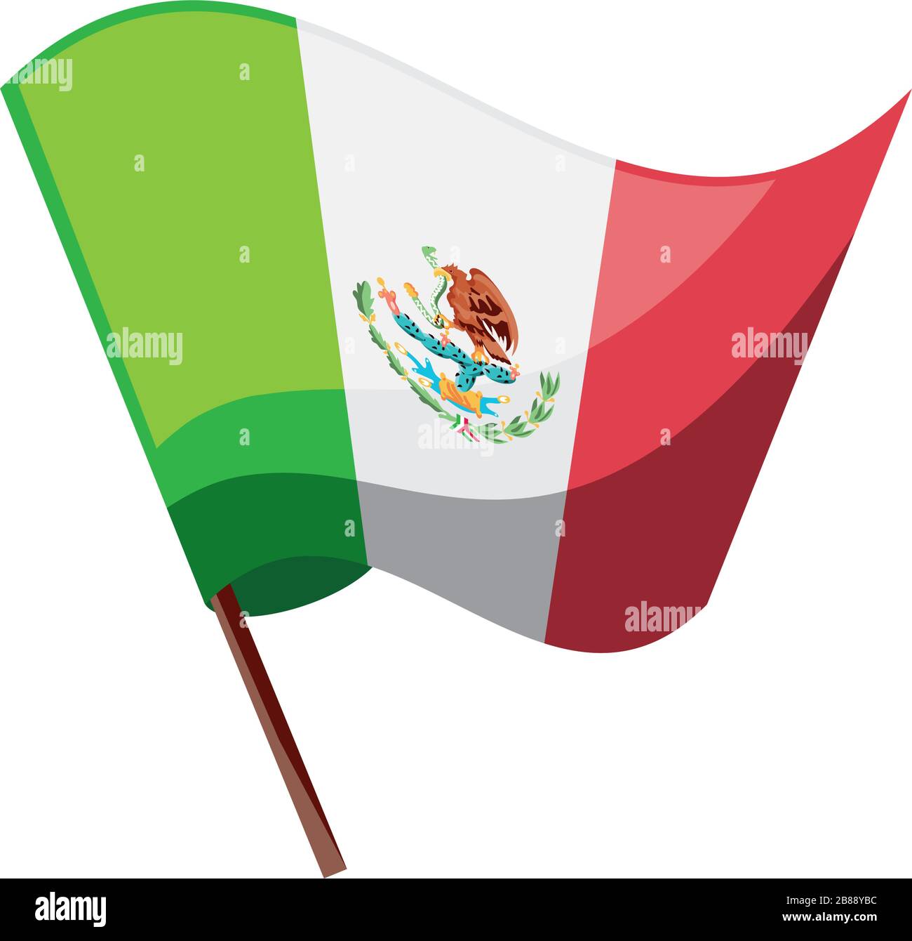 mexican flag on white background vector illustration design Stock ...