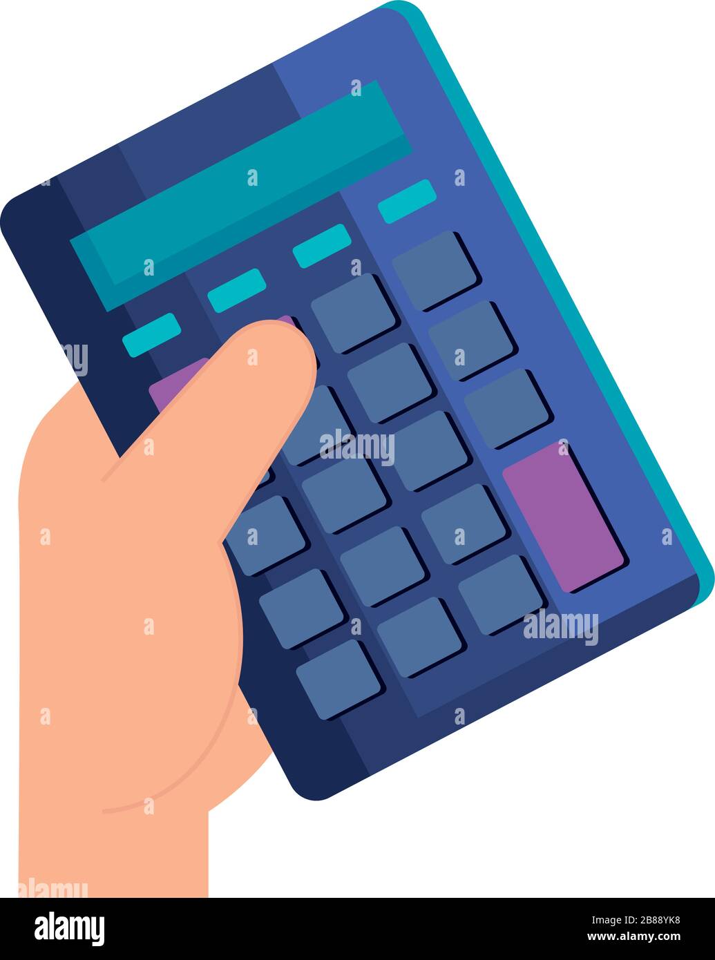 hand with calculator math finance isolated icon Stock Vector Image ...