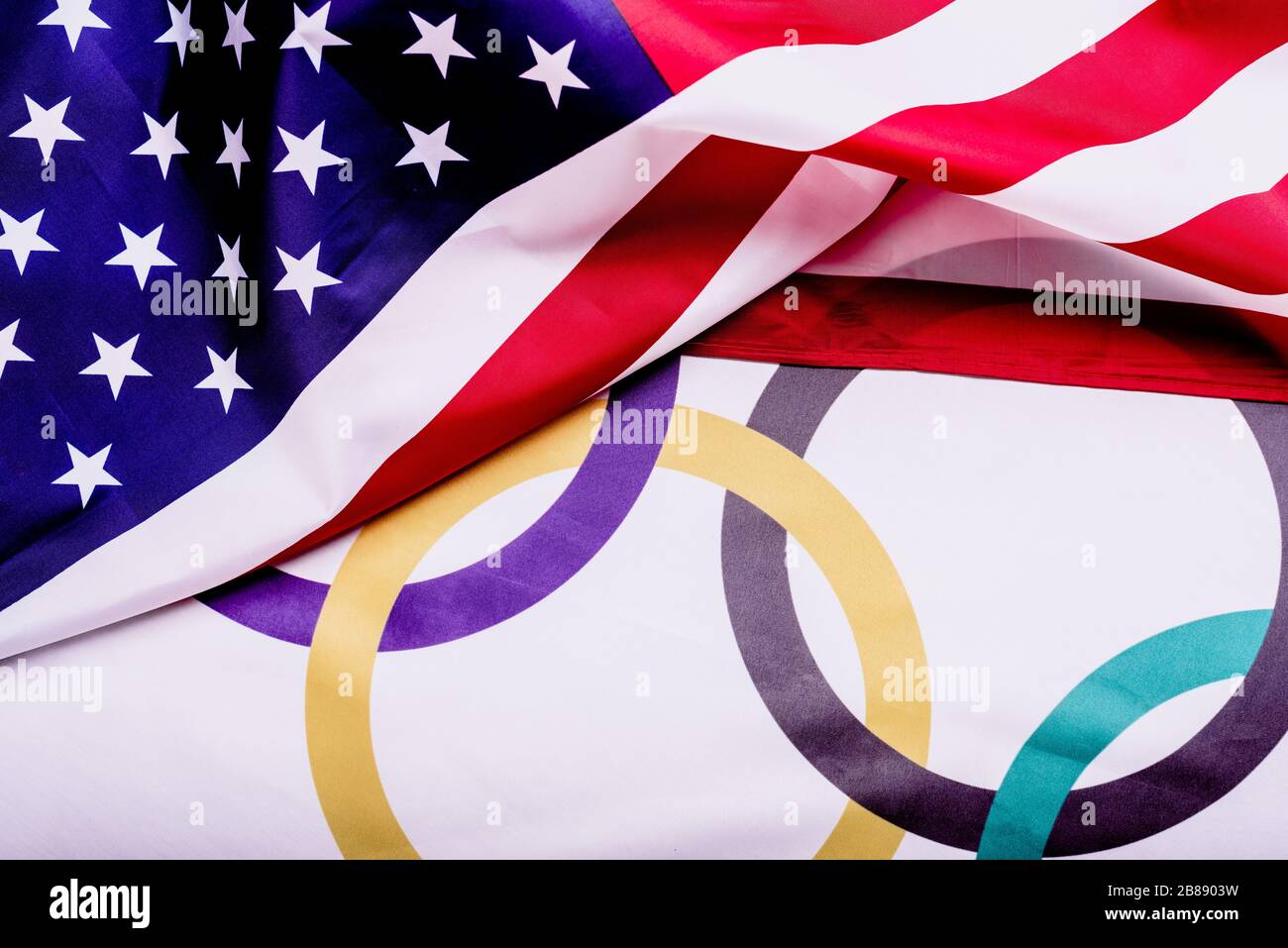 Flag usa olympic rings hi-res stock photography and images - Alamy