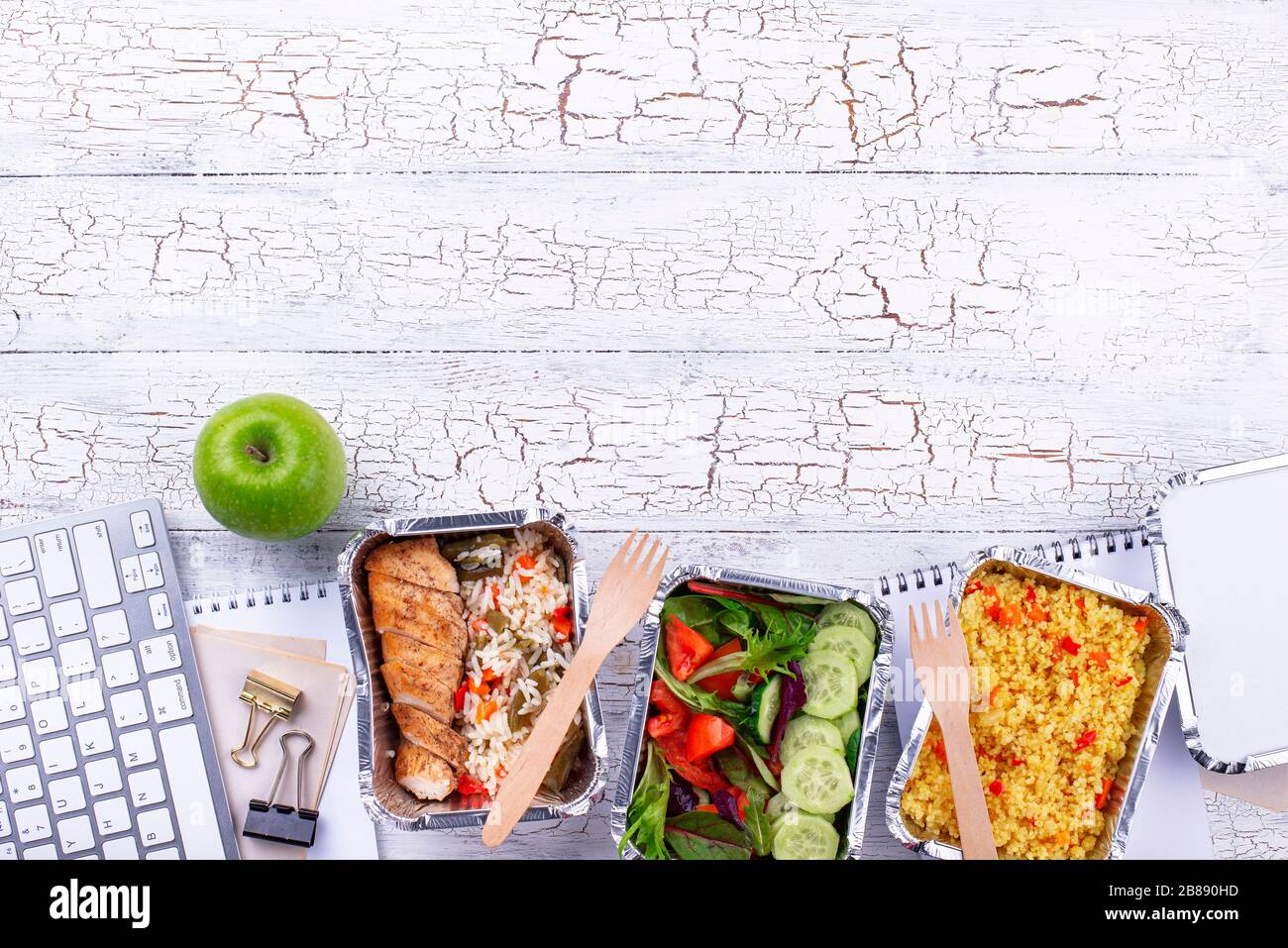Lunch time in office. Food delivery Stock Photo - Alamy